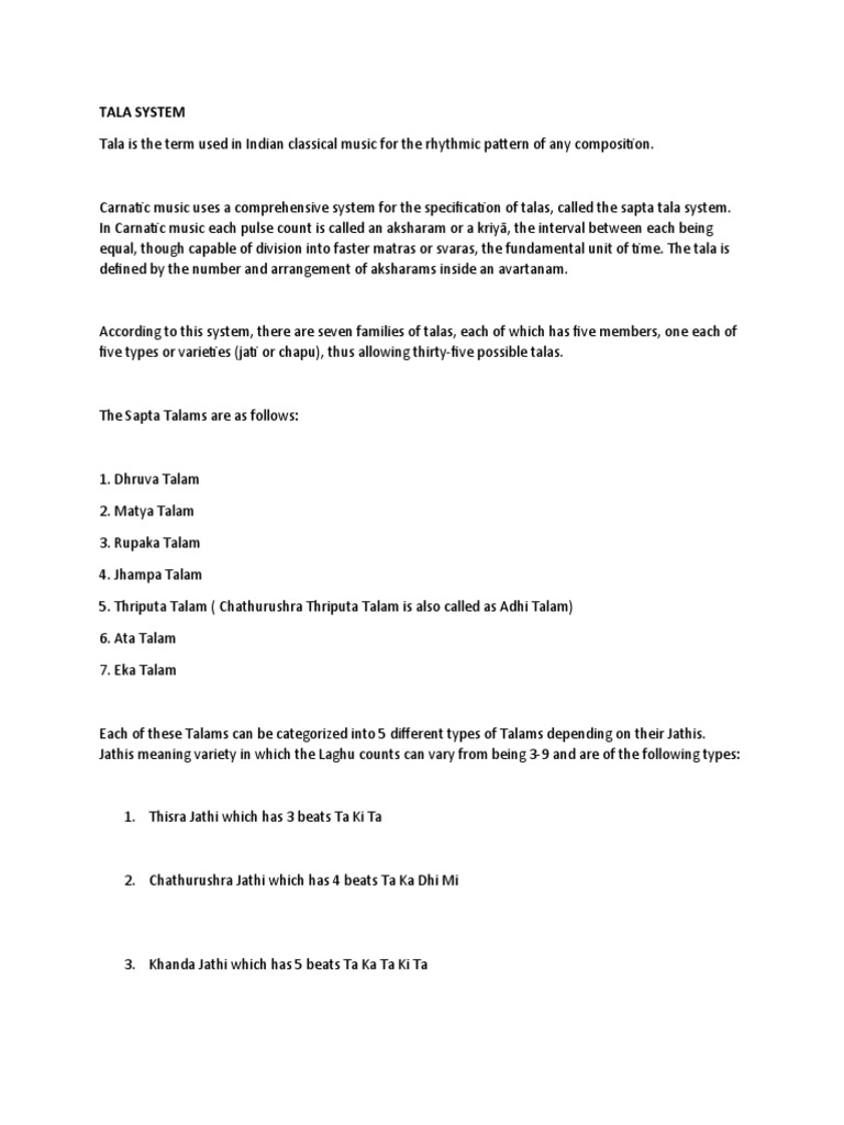 Tala System | PDF | Musical Notation | Musicology