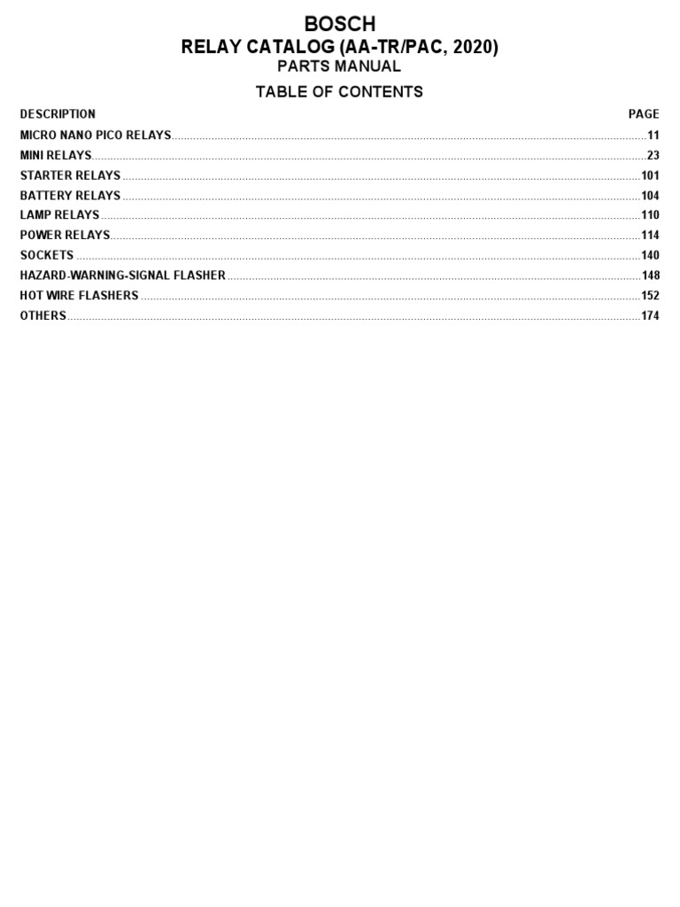 Bosch 2020 Relays | PDF | Relay | Resistor
