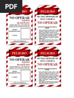 Formato Tarjeta de LOTO | PDF | Ingeniería mecánica | Ingenieria Eléctrica