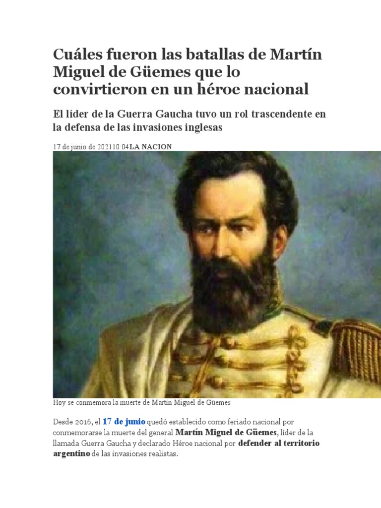 Güemes | PDF | Guerra | Operaciones militares