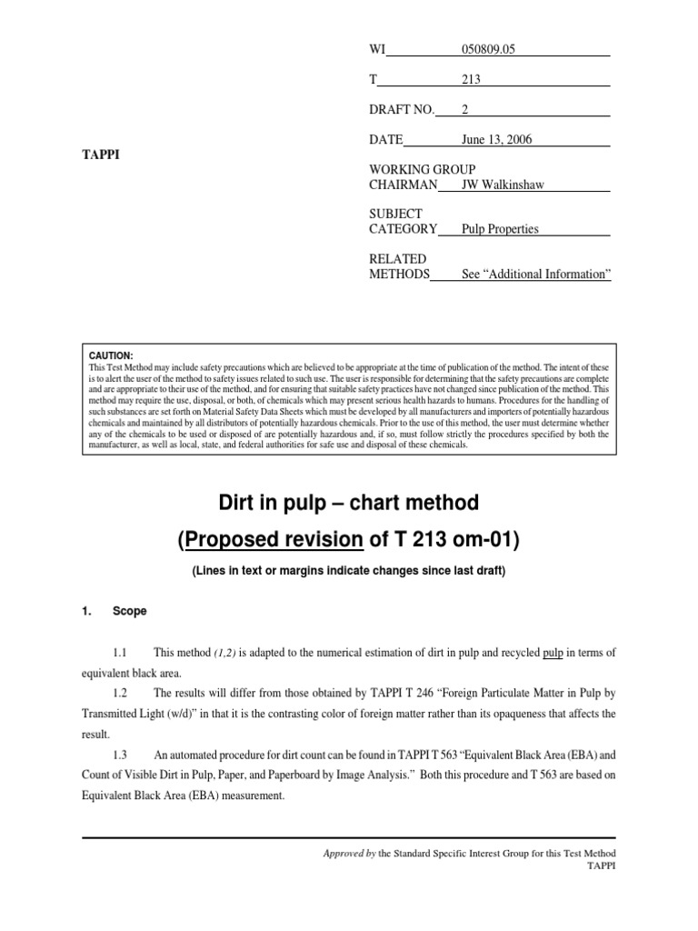 Conteo de Stickies - Tappi T213 | PDF | Paper | Safety