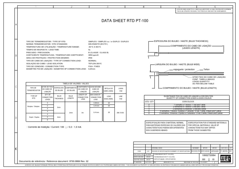 Pt-100 Datasheet | PDF