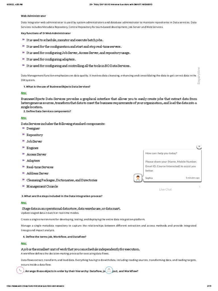 25 SAP BODS Interview Questions & Answers | PDF | Data | Business