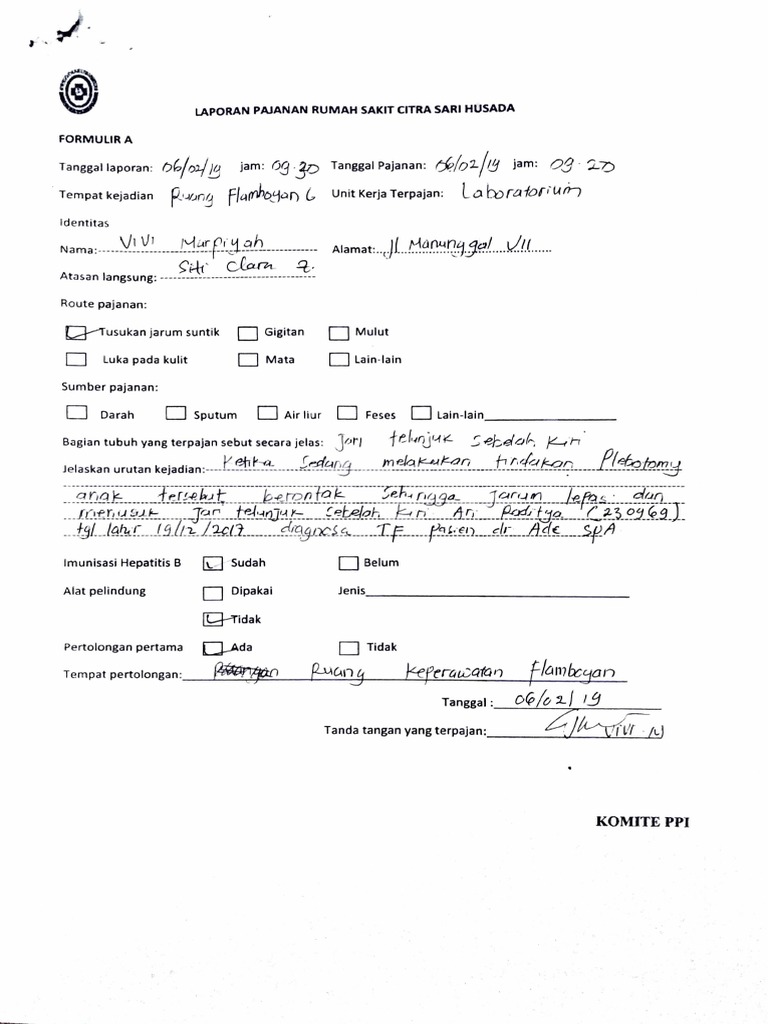 Laporan Tertusuk Jarum | PDF | Metode & Bahan Ajar