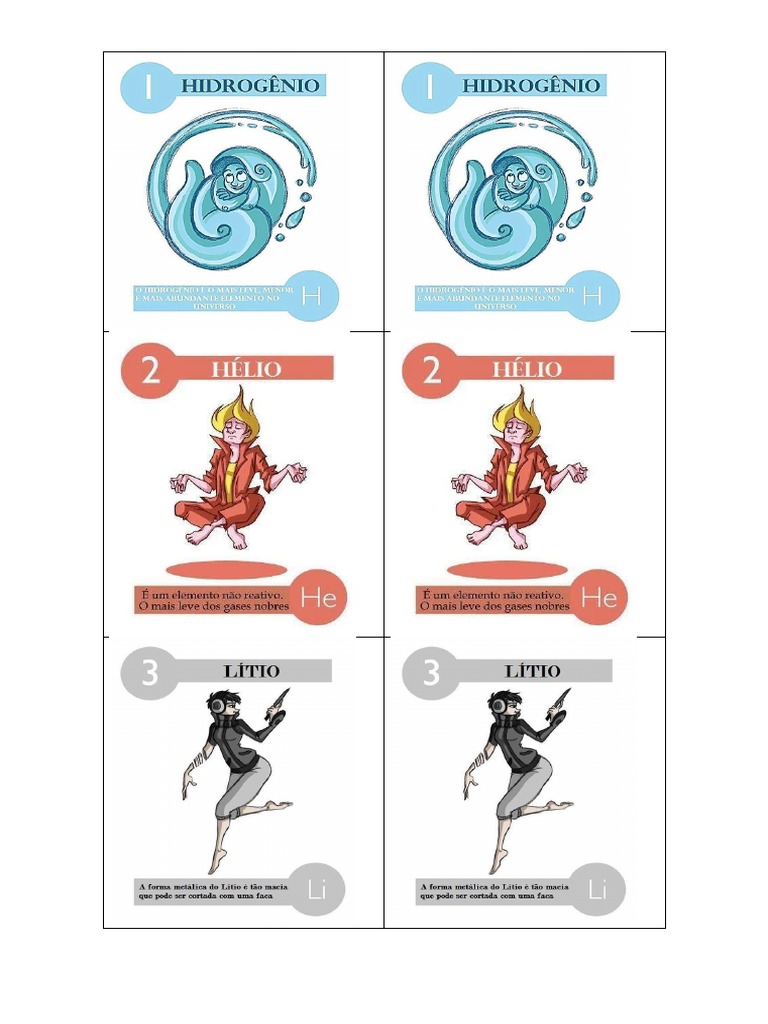 Jogo Da Memória - Elementos Químicos | PDF