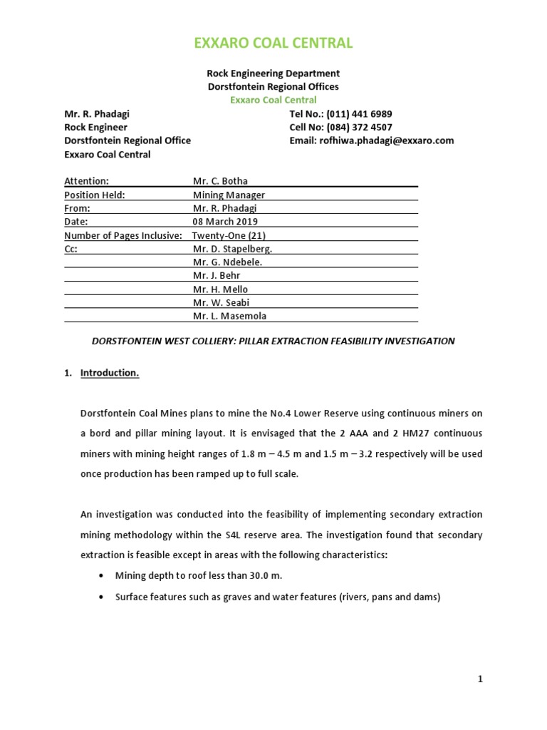 Rock Engineering Report | PDF | Mining | Aquifer