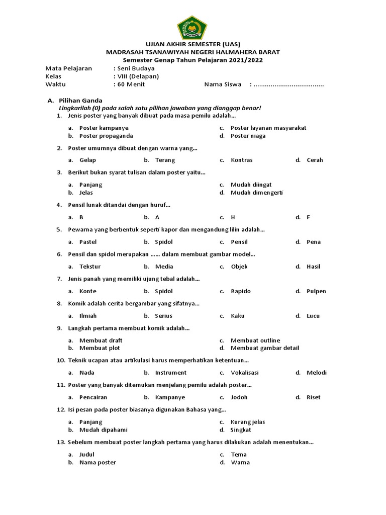 Seni Budaya Kelas VIII | PDF | Ilmu Sosial | Seni