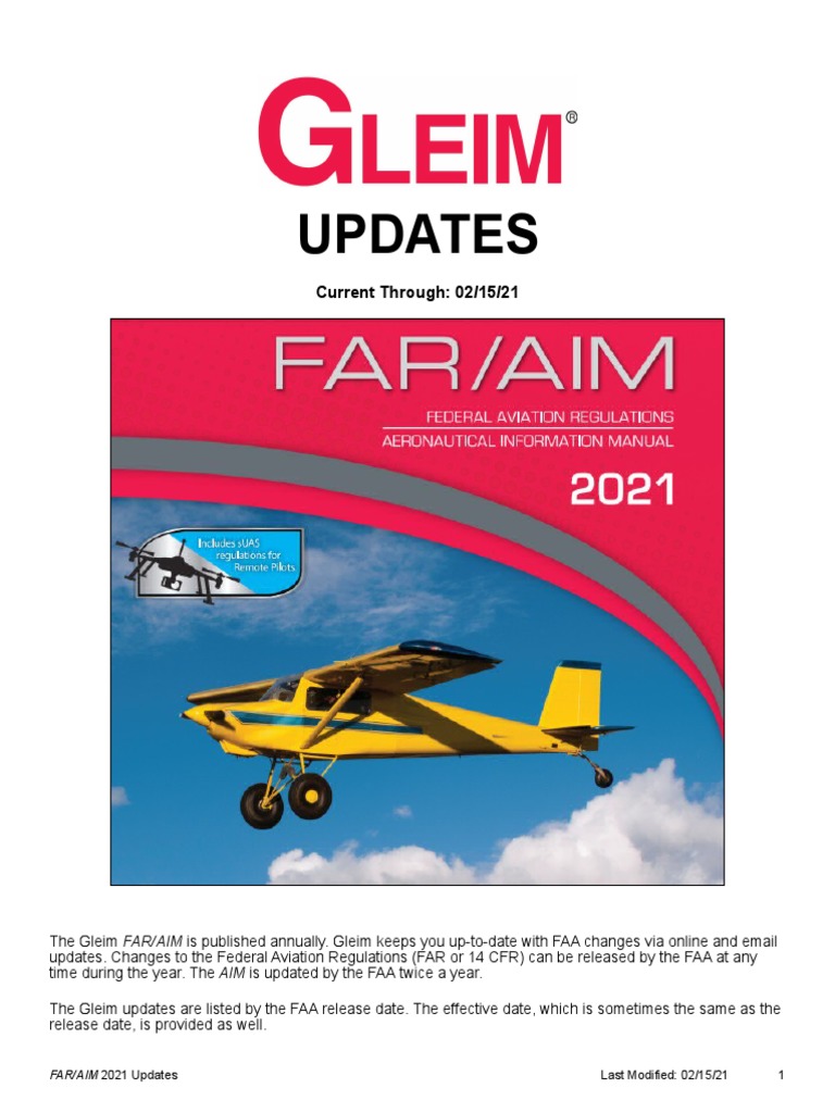 FAR-AIM 2021 Update 021521 | PDF | Transponder (Aeronautics) | Air ...