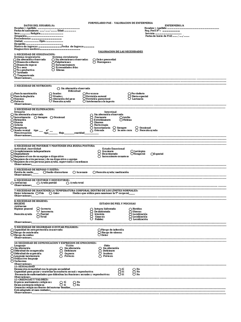 Hoja de Pae Actualizado | PDF | Ciencias de la Salud | Medicina CLINICA