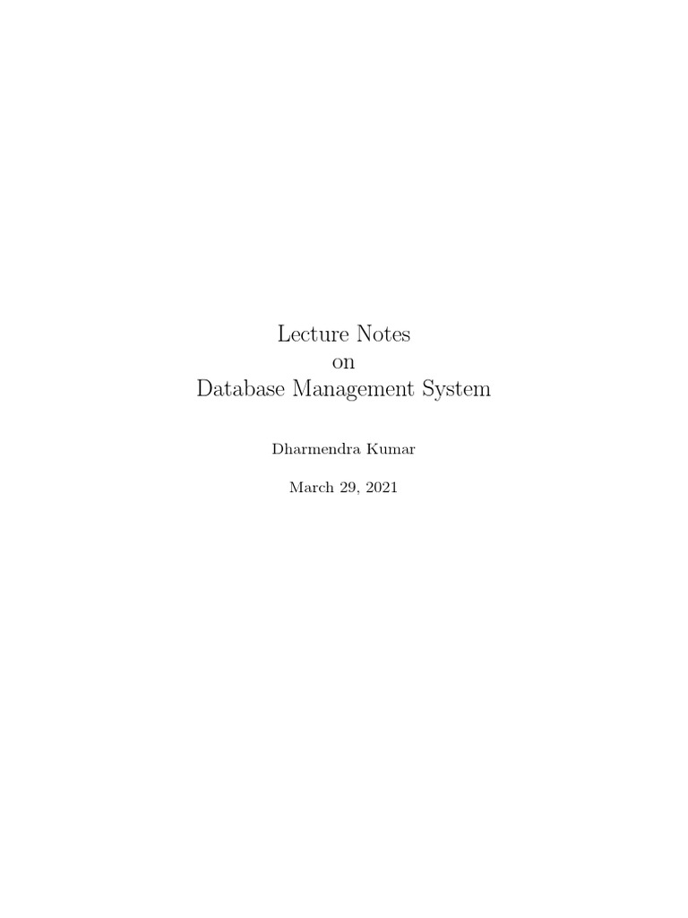 An Introduction to Database Management Systems and Relational Data ...