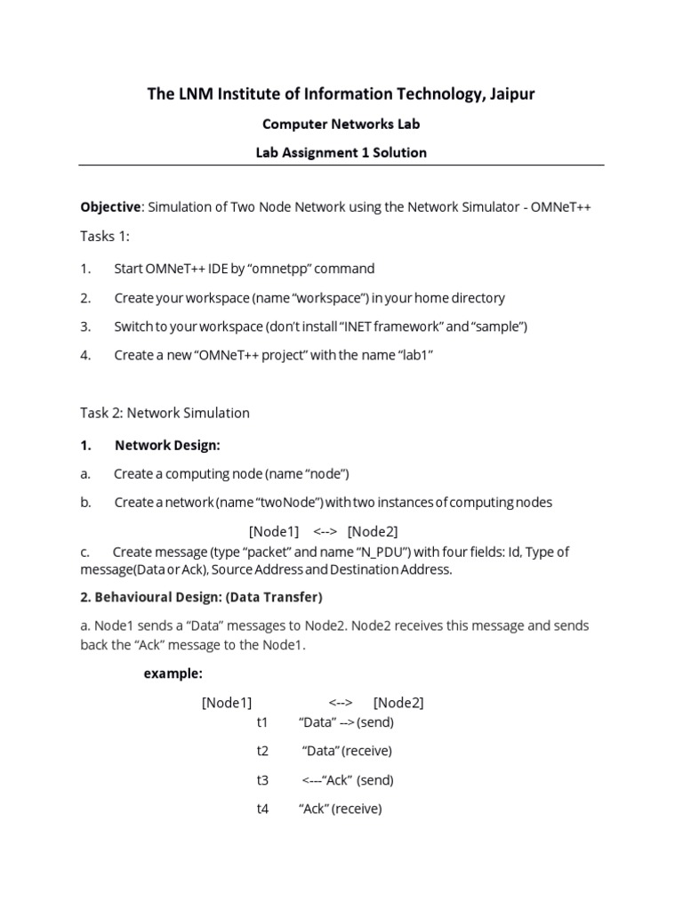 The LNM Institute of Information Technology, Jaipur: Computer Networks Lab Lab Assignment 1 ...