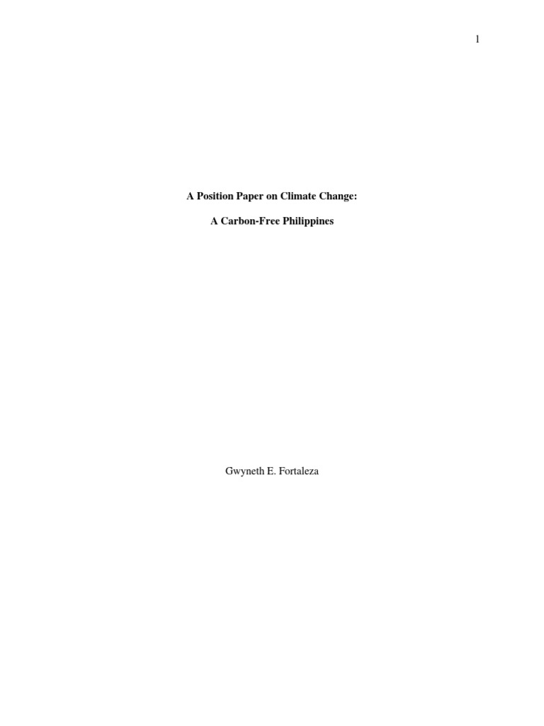 Climate Change Position Paper | PDF | Climate Change | Renewable Energy