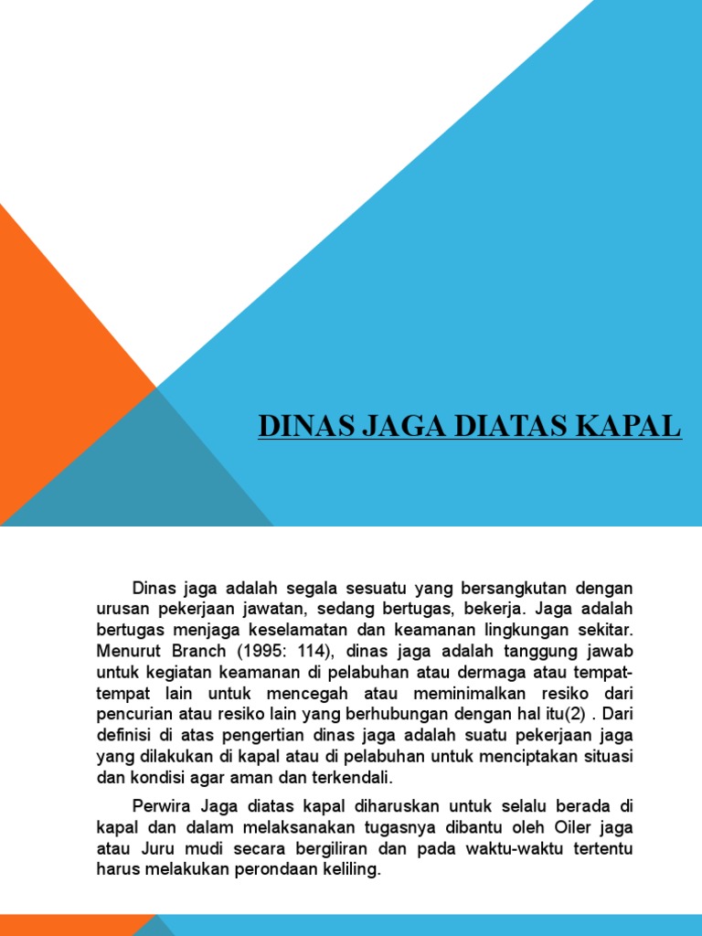 Dinas Jaga Diatas Kapal | PDF