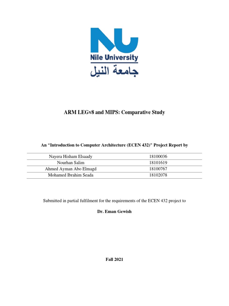 Arm Legv8 and Mips: Comparative Study: An "Introduction To Computer ...