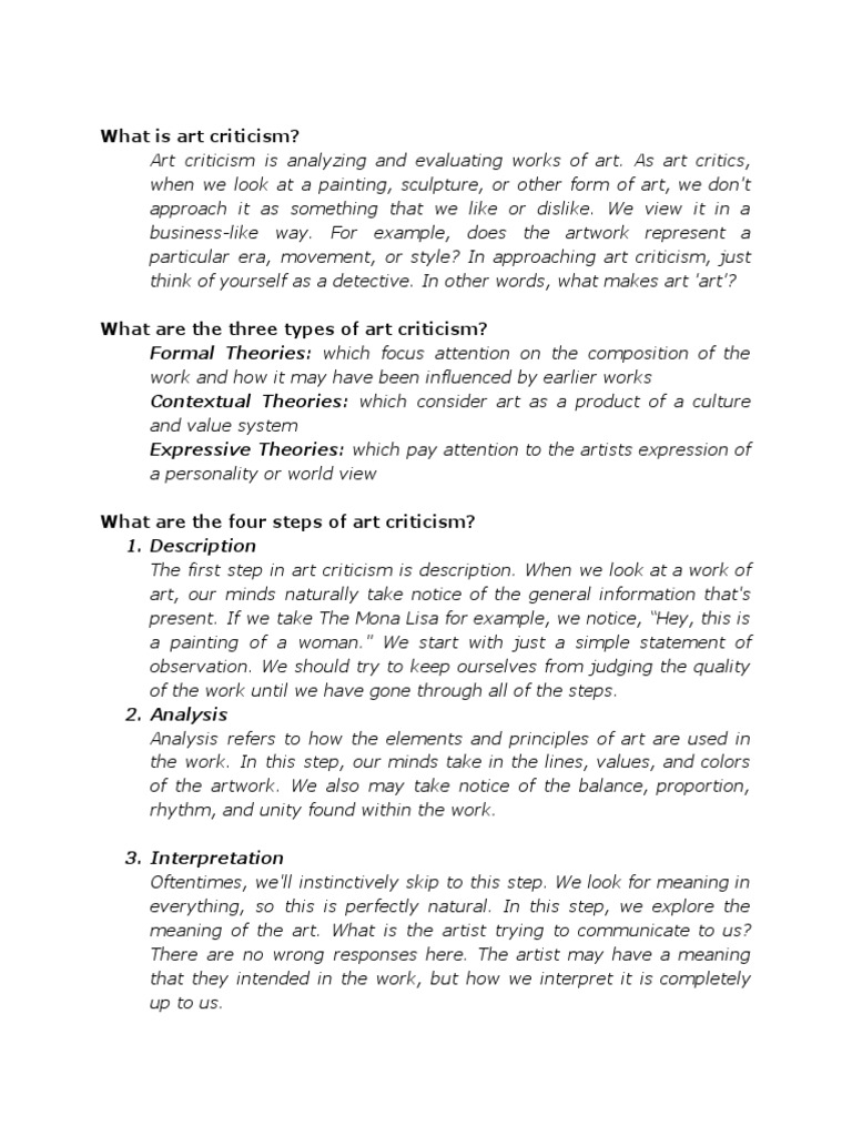 What Is Art Criticism? | PDF | Paintings | Aesthetics