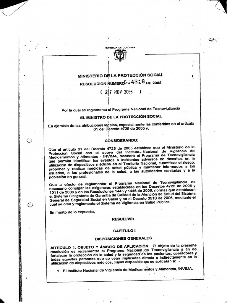 Resolución 4816 de 2008 | PDF