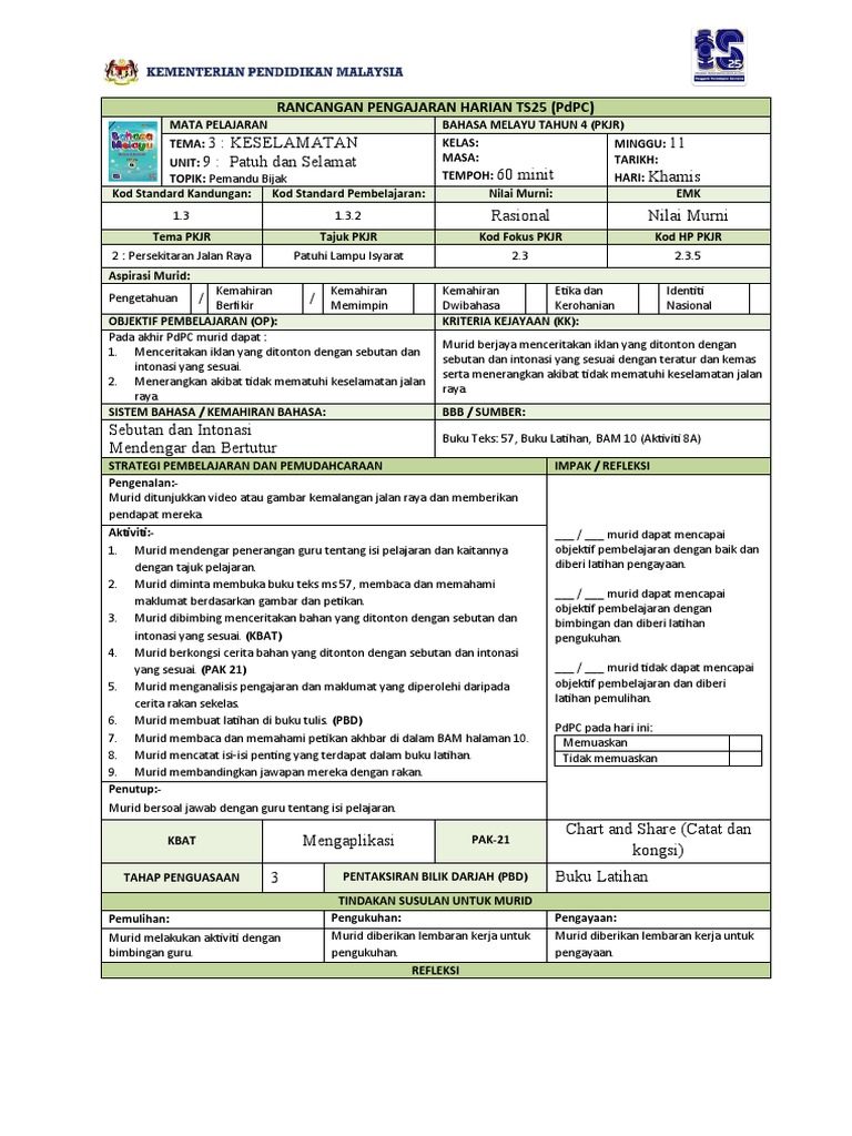 BM THN 4 TS25 (Unit 9) | PDF | Karier & Perkembangan