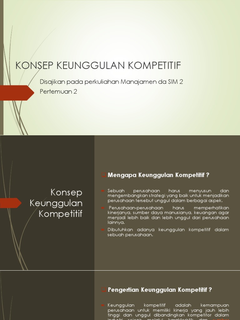 M2-Konsep Keunggulan Kompetitif | PDF