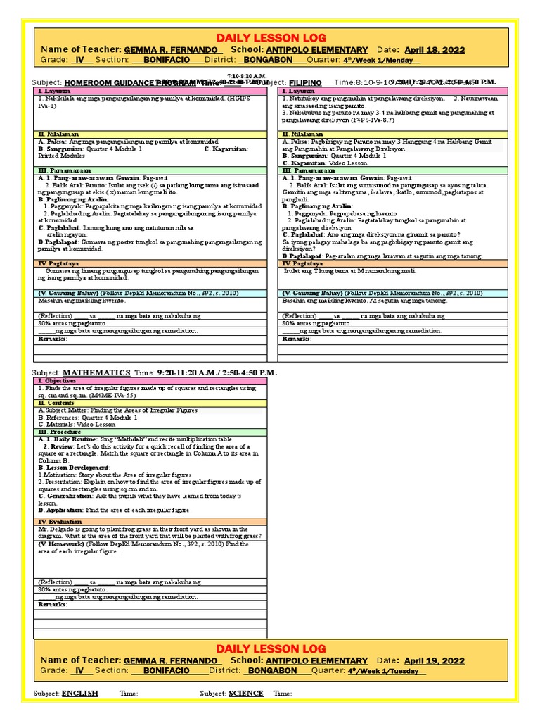 DLL Quarter 4 Week 1 | PDF