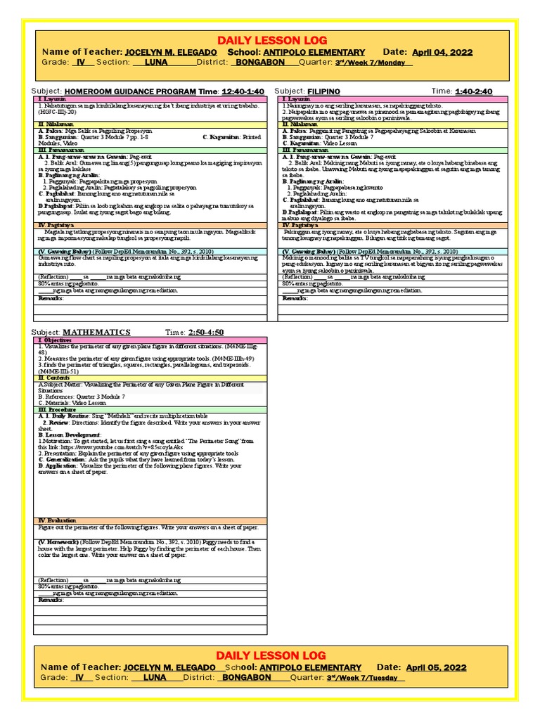 DLL Quarter 3 Week 7 | PDF