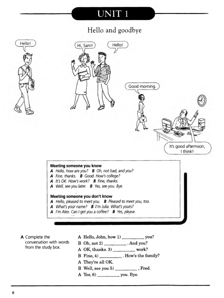 Unit 1: Hello and Goodbye | PDF