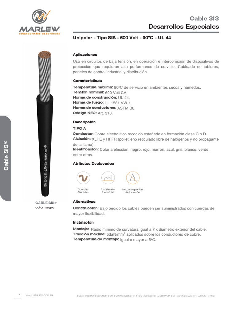 57 Cable Sis Es | PDF | Electromagnetismo | Cantidades fisicas