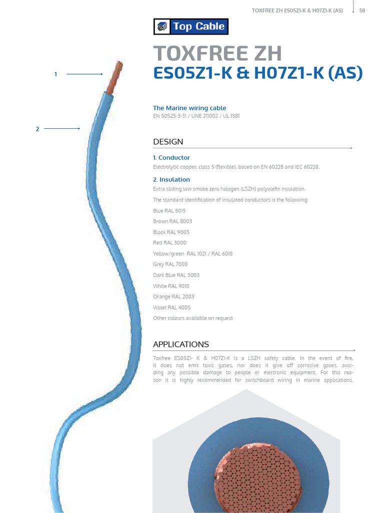 Toxfree LSZH Cable Specifications | PDF | Electrical Wiring | Building ...