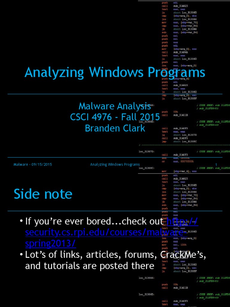 03 Analyzing Windows Programs | Download Free PDF | Windows Registry ...
