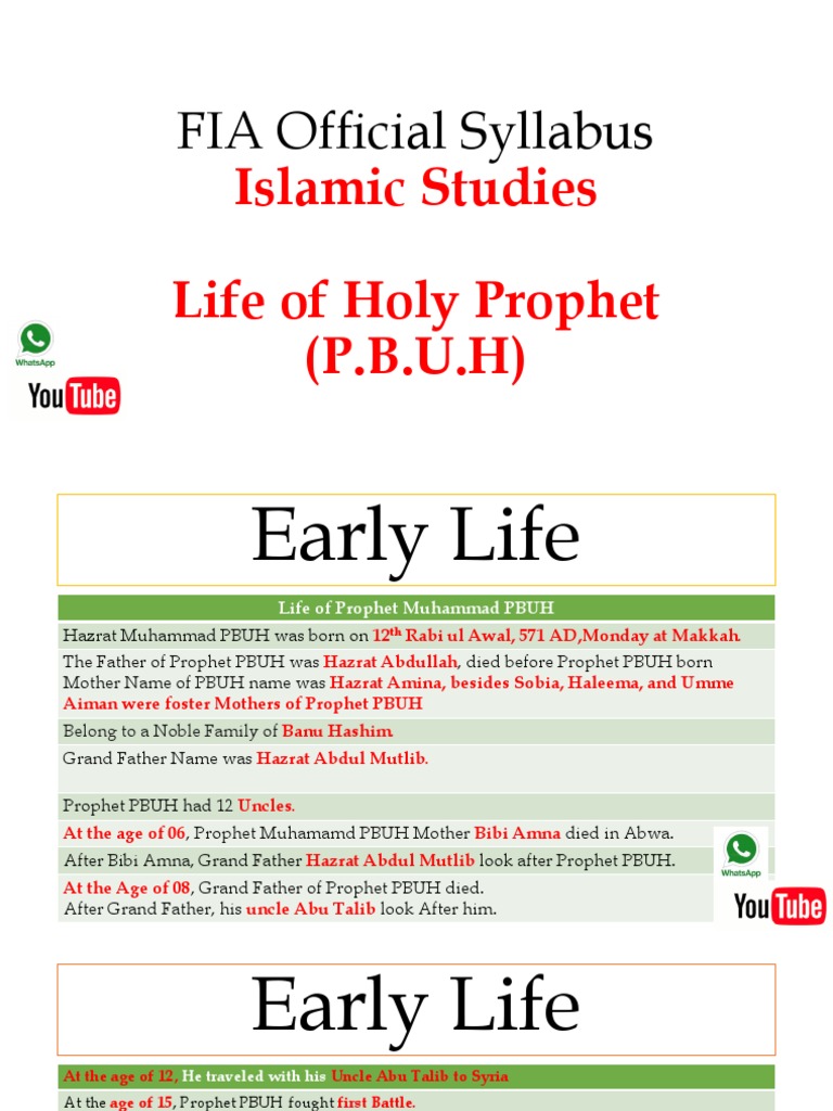 Life of Holy Prophet (Pbuh | PDF | Muhammad | Abrahamic Religions