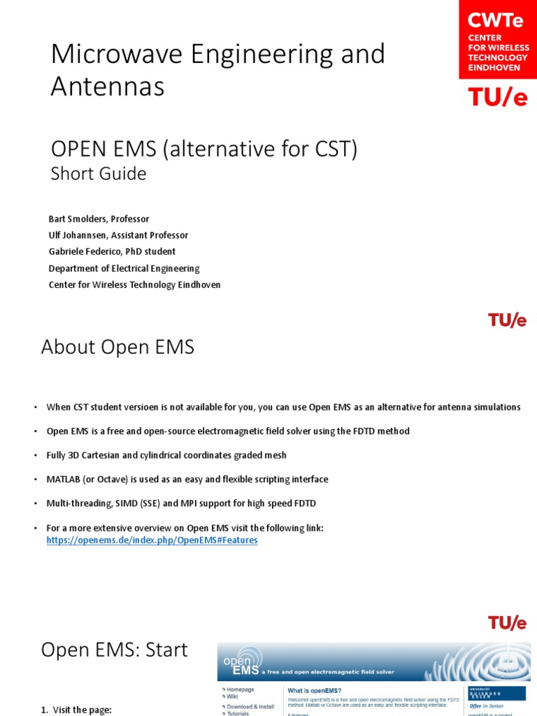 Microwave Engineering and Antennas: OPEN EMS (Alternative For CST ...
