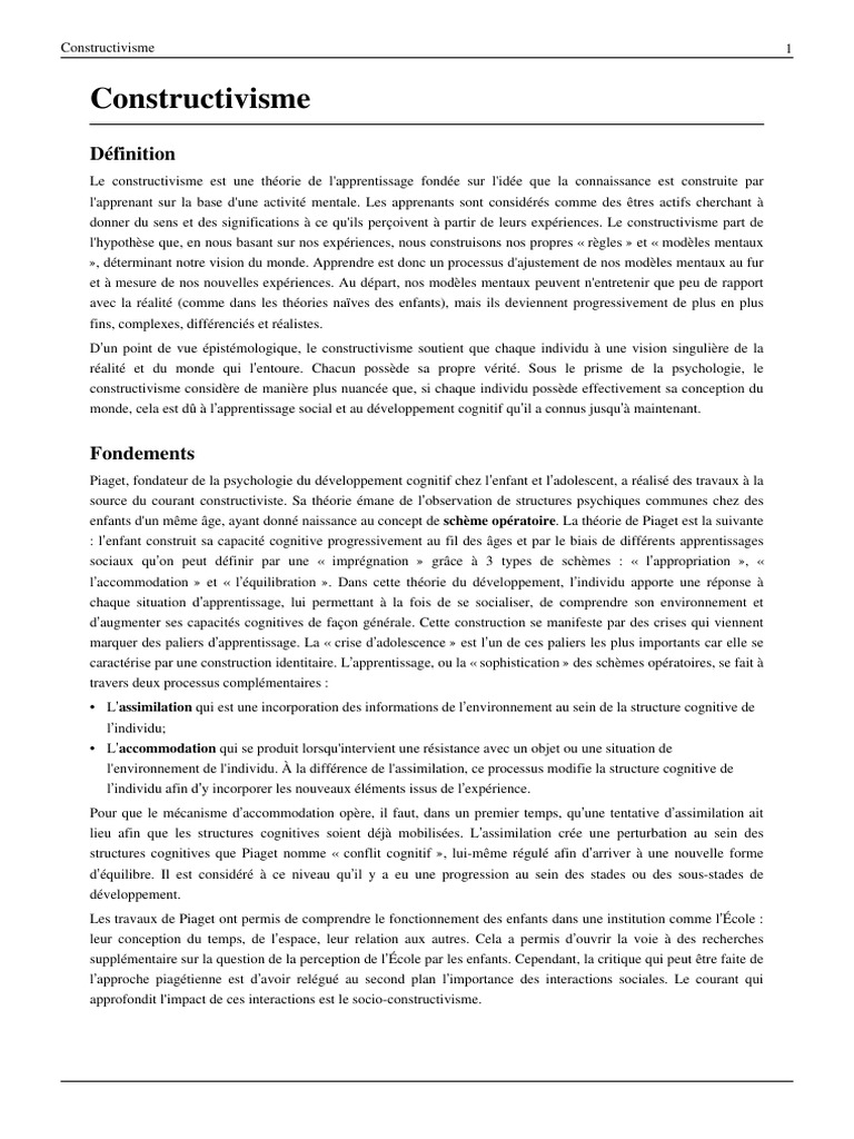 Constructivisme | Download Free PDF | Constructivisme (Philosophie de l ...