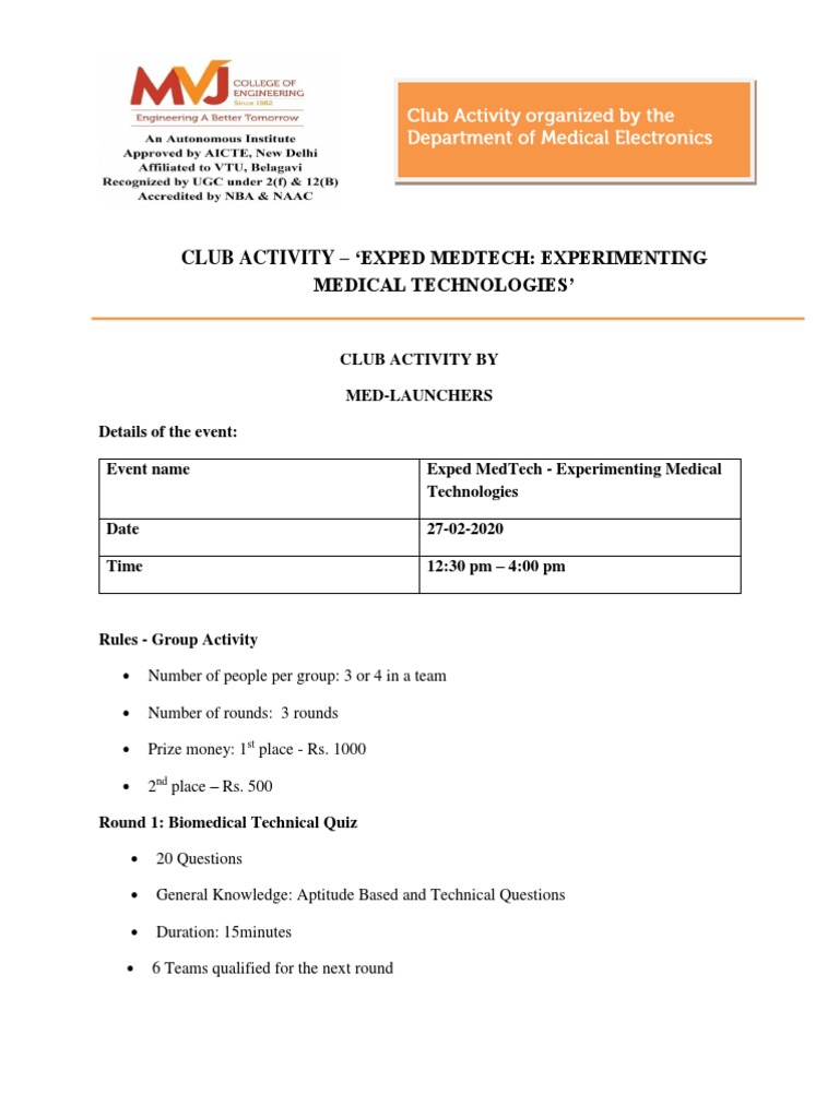 Club Activity Report 27 02 2020 - ML Chitra Laxman | PDF | Cognition ...