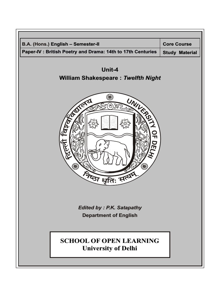 Unit-4 - Twelfth Night | PDF | Twelfth Night | Jester