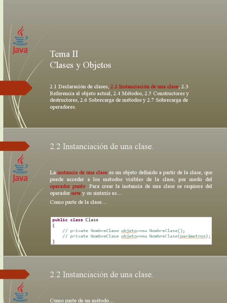 Instanciación de Clases en Programación | PDF