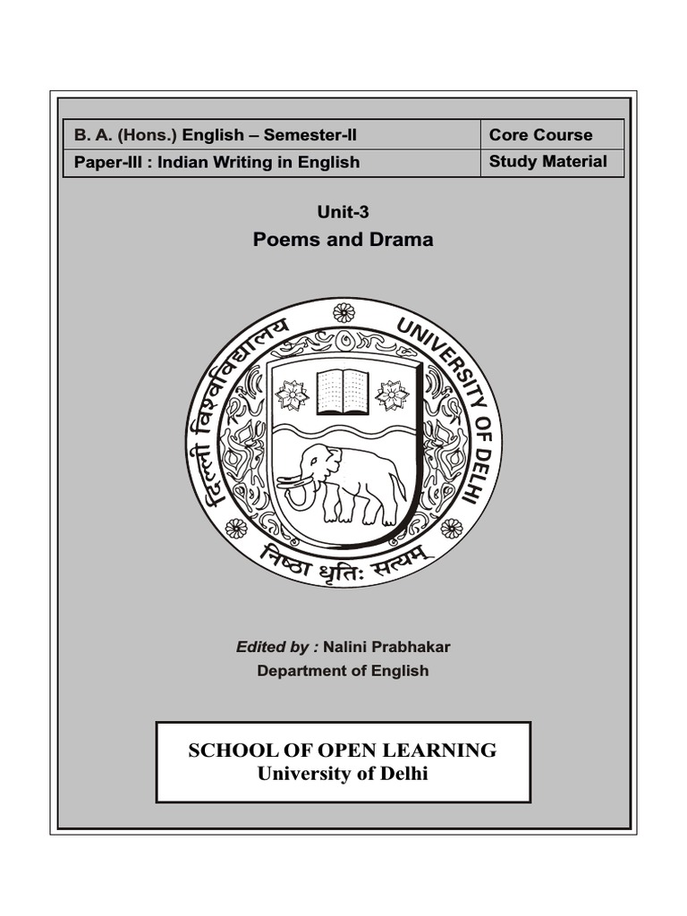 Unit-3 - Poems and Drama | PDF | Metre (Poetry)