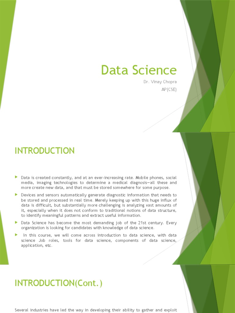 Data Science Introduction | PDF | Machine Learning | Big Data