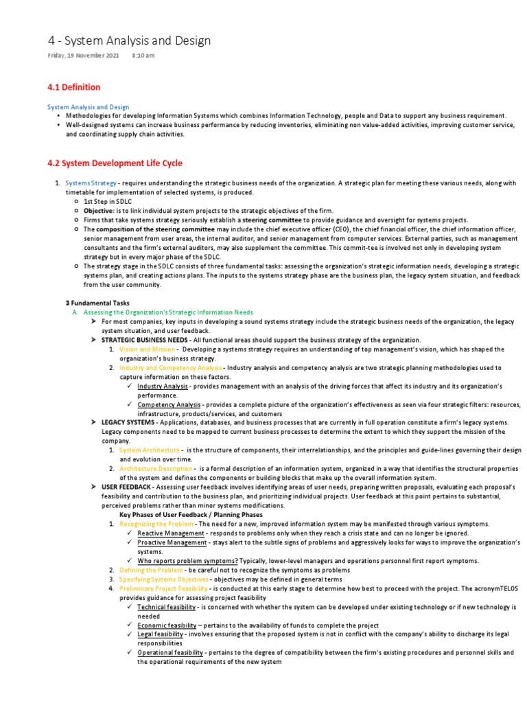 System Analysis And Designs Notes Pdf 