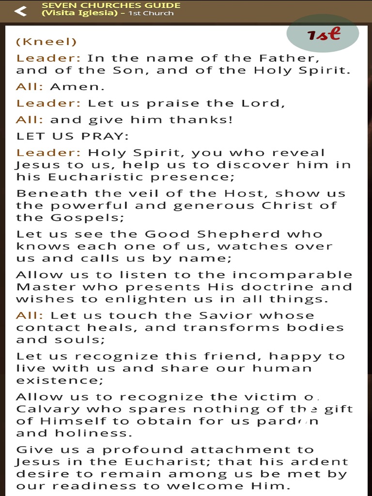 Visita Iglesia Prayer Guide | PDF