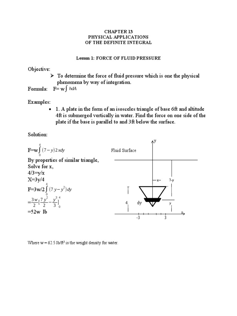 Force of Fluid Pressure | PDF | Triangle | Force