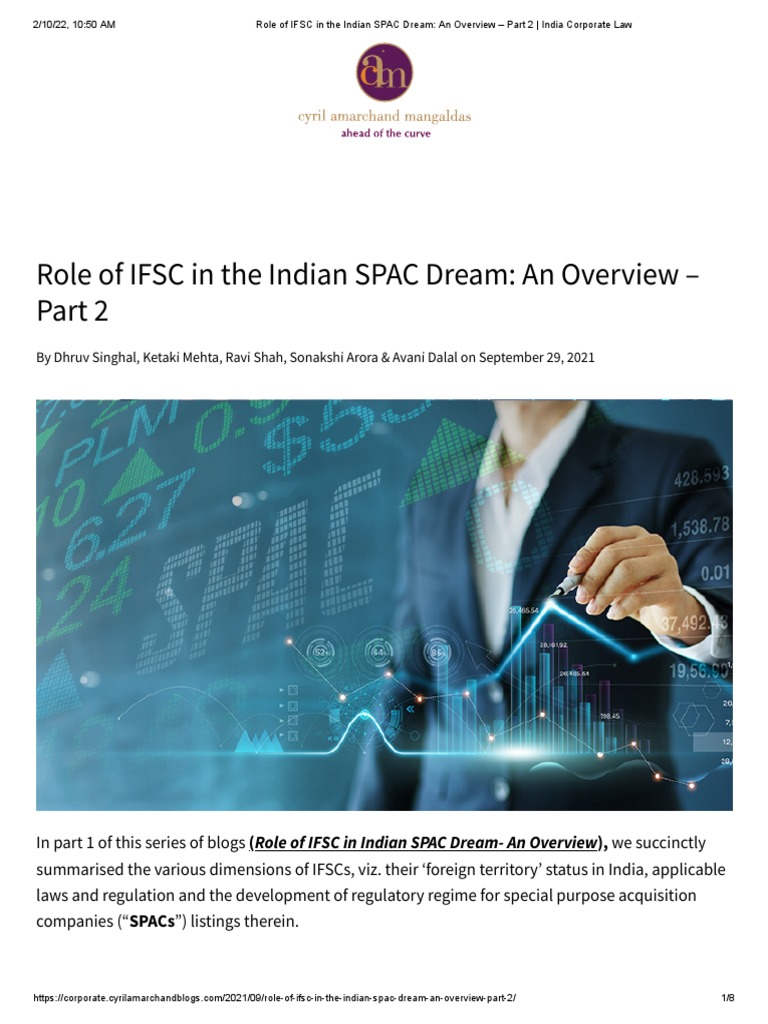 21-Role of IFSC in The Indian SPAC Dream - An Overview - Part 2 - India ...