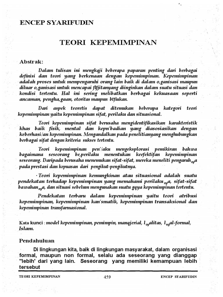 Teori Kepemimpinan: Encep Syarifudin | PDF | Pengembangan Diri