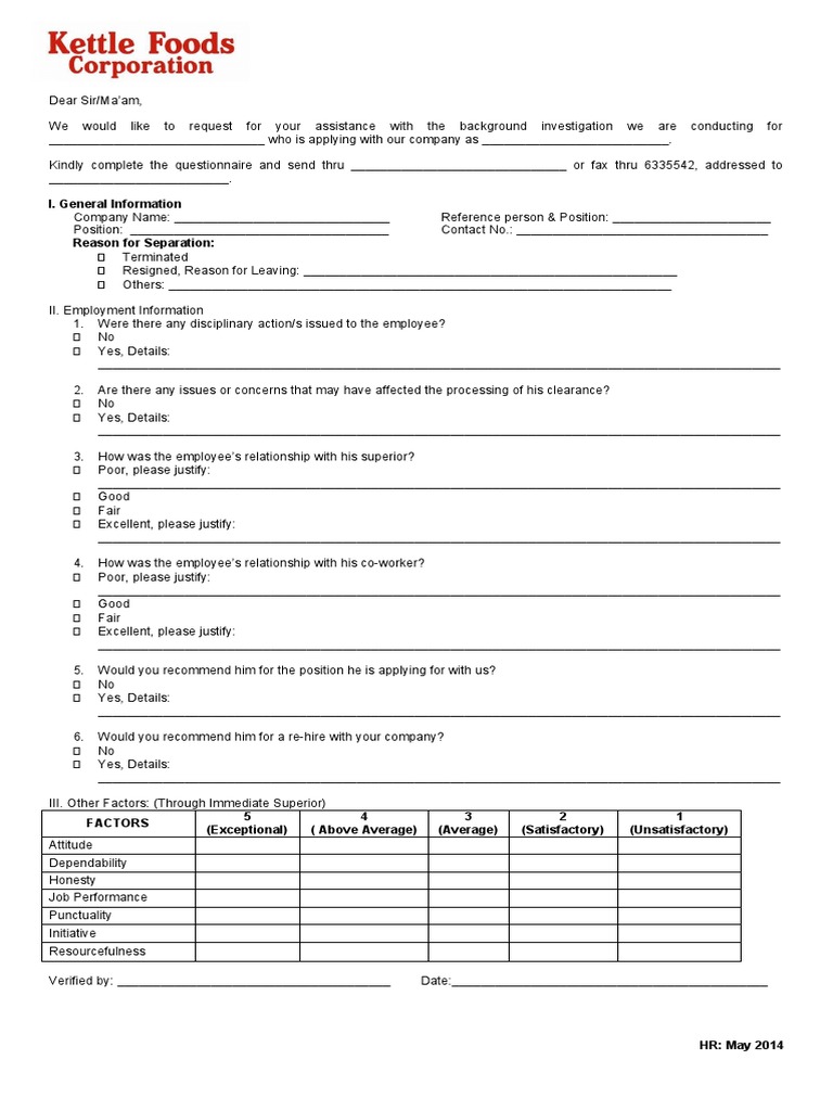 BI form | PDF | Background Check | Business