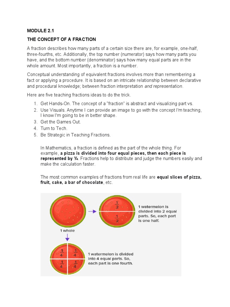 The Concept of A Fraction: Represented by . Fractions Help To ...