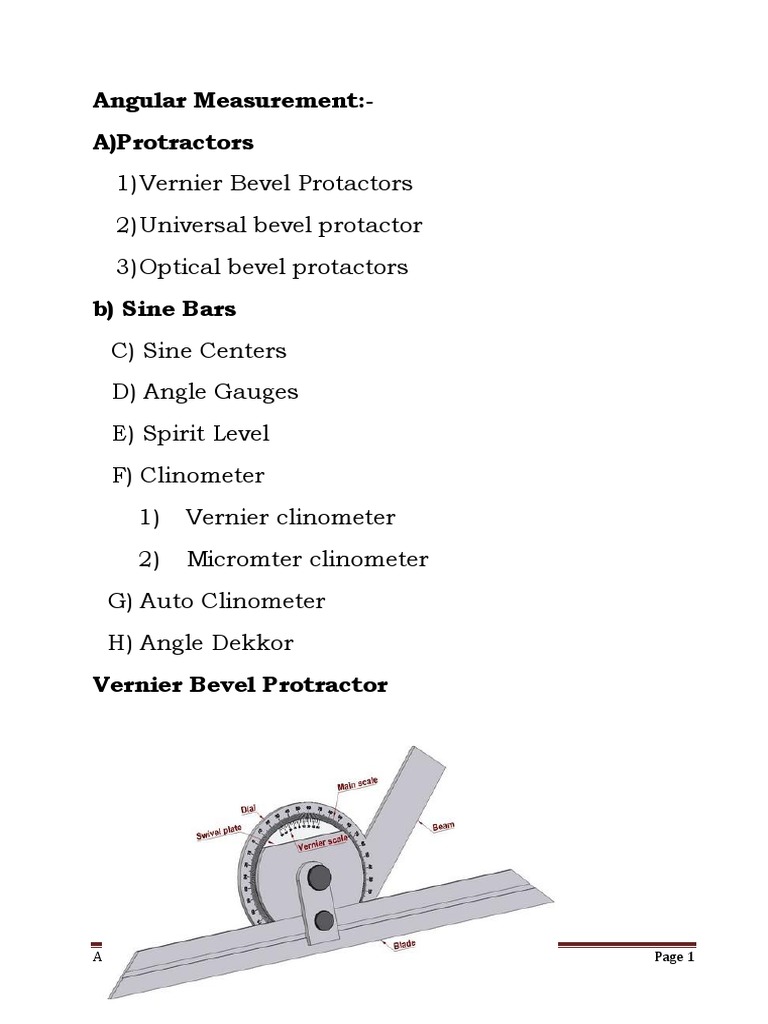 Angular Measurement | PDF | Angle | Mirror