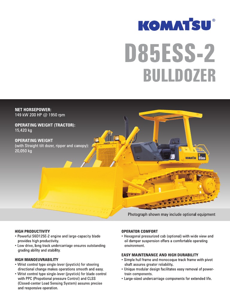 Dozzer Komatsu-D85ess-2-Bulldozer | PDF