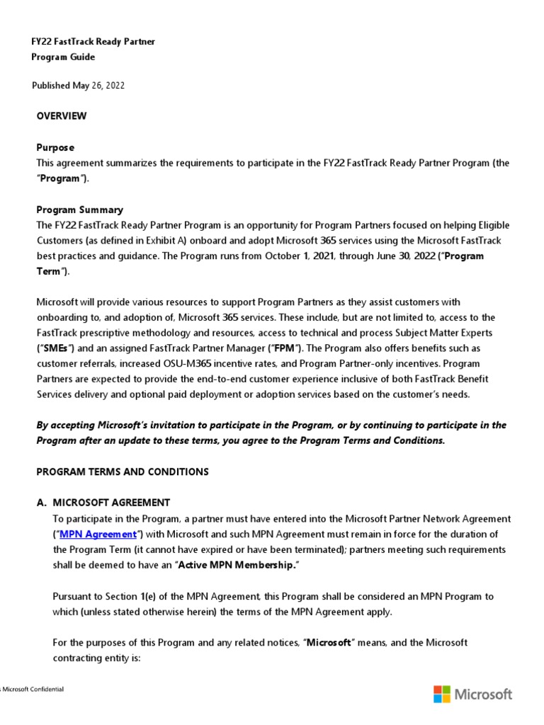 FY22 FastTrack Ready Partner Program Guide | PDF | Voucher | Tort