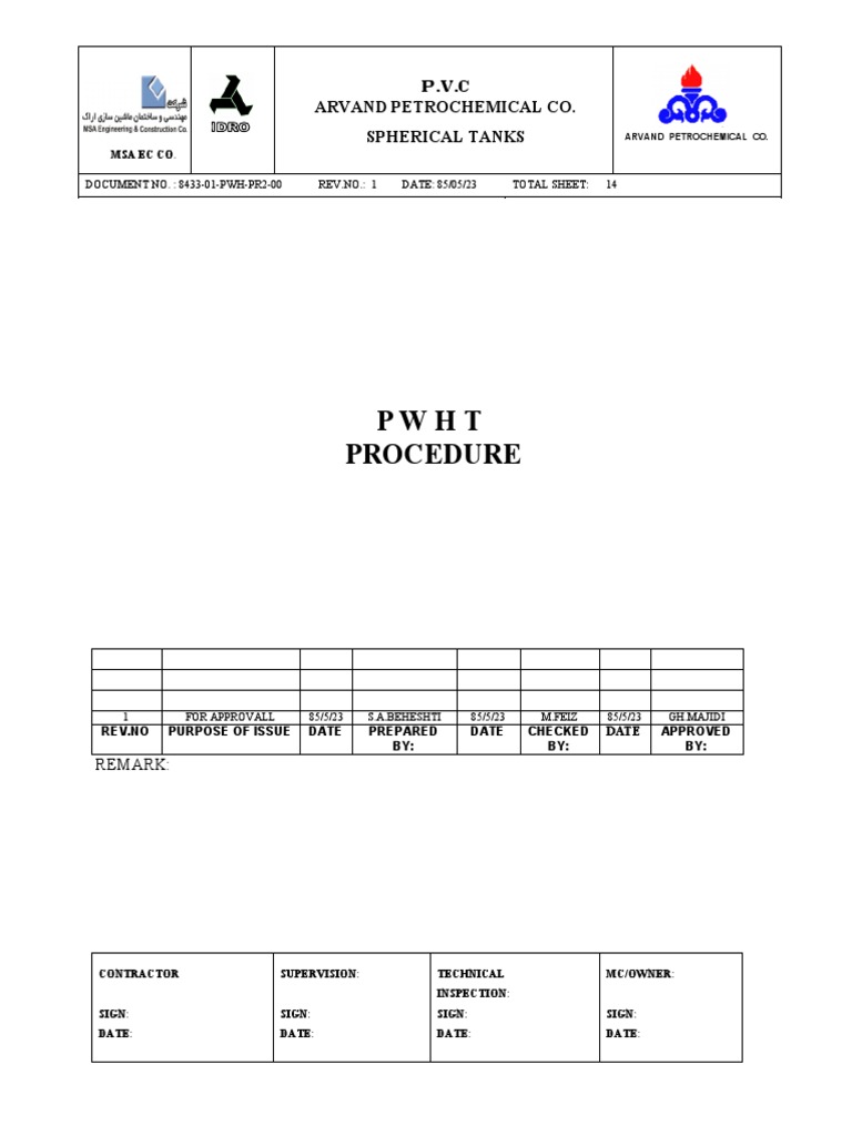 Procedure (PWHT) For Spherical Tanks - 1 | PDF | Thermocouple | Thermal ...