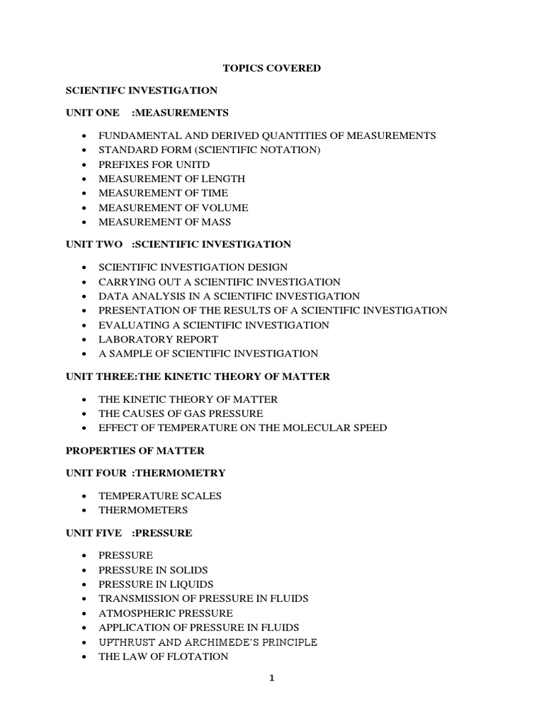 Physics Form 3 | PDF | Gases | Temperature