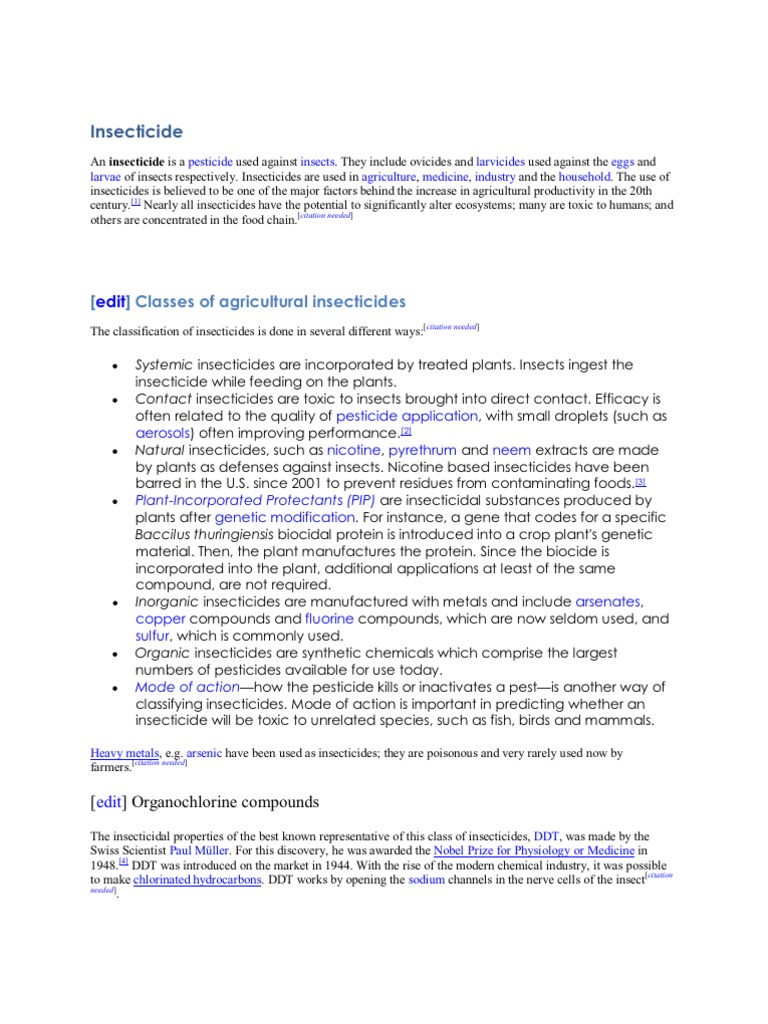 Information On Insecticide | PDF