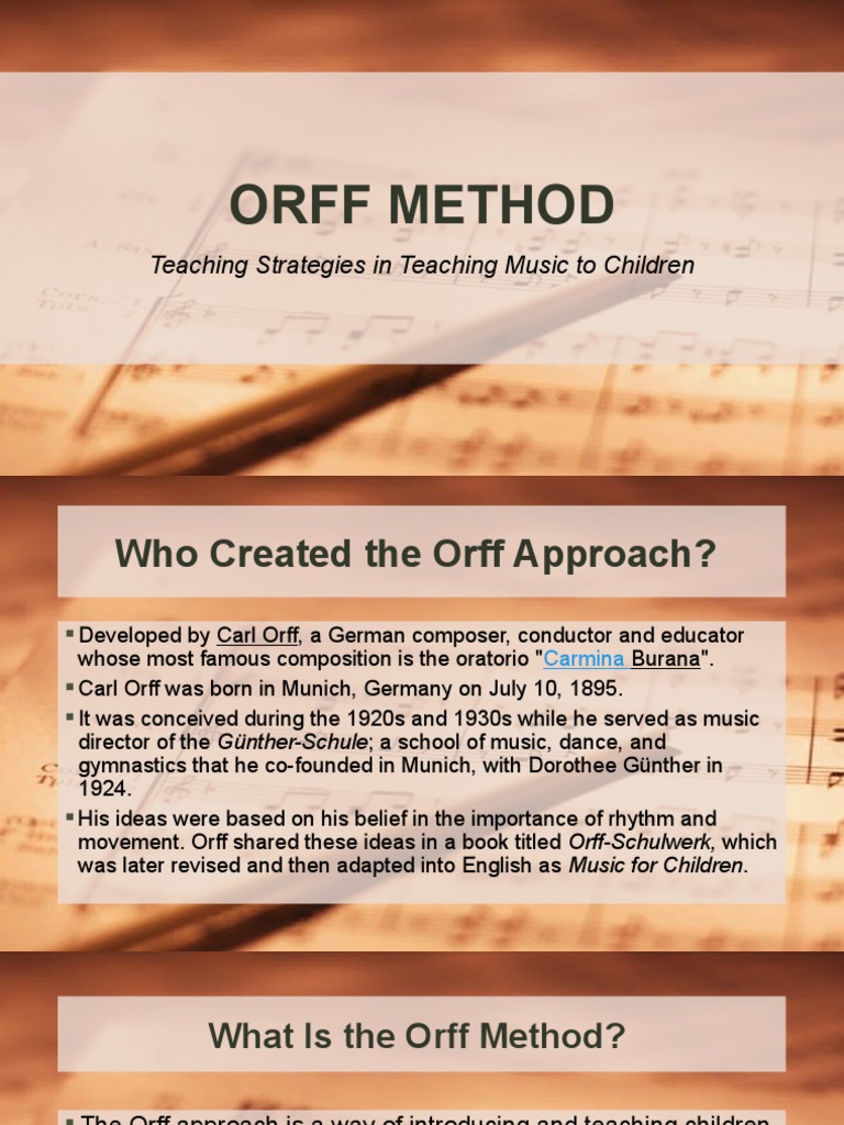 Orff Method: Teaching Strategies in Teaching Music To Children ...